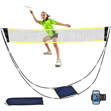Portable Badminton Net Set with Stand and Carry Bag IndoorOutdoor Court ...
