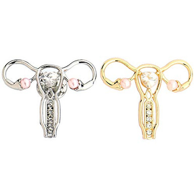 hanreshe Womens Womb Shape Brooch Pins 2 Pieces Pink Pearl and Heart ...