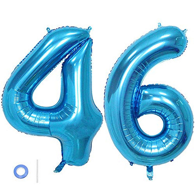 Ceqiny 40 Inches 46th Number Balloon Mylar Balloon Giant Balloon ...