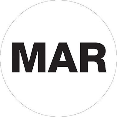 MAR Months of the Year LabelsStickers 2 Circle White 500 Labels Per ...
