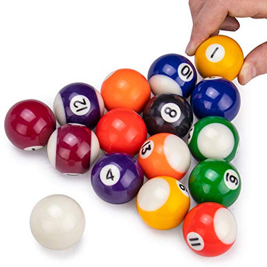 Mini Pool Balls 15 Balls Fit Tabletop Freestanding Miniature Billiards ...