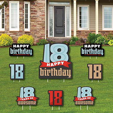 Big Dot of Happiness Boy 18th Birthday Yard Sign and Outdoor Lawn ...