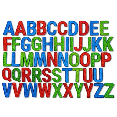Foam Alphabet Letters A-Z, 3 Glitter Colors (52 Pieces ...