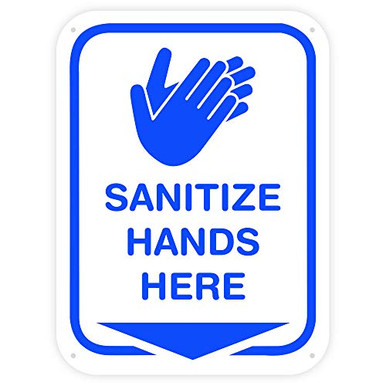 emooshi Sanitize Hand Sign with Down Arrow Direction Keep Your Hands ...