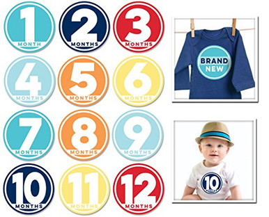 Sticky Bellies Baby Month Milestone Stickers - Modern Mister BOY ...