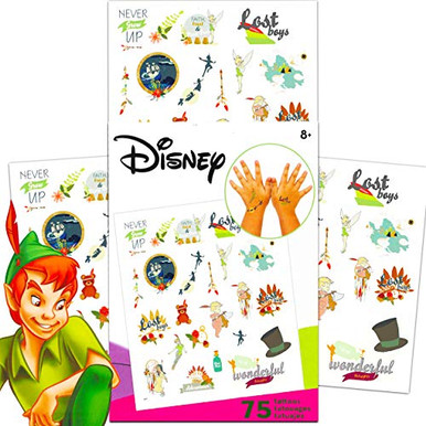 Disney Peter Pan Tattoos Party Favors Pack ~ Bundle Includes Over 75 ...