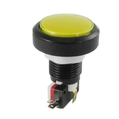 uxcell DC 12V NO NC LED Light Round Momentary Push Button Switch Yellow ...