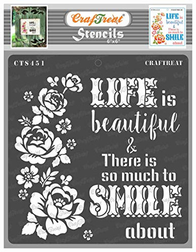 CrafTreat Quote Stencils for painting on Wood Canvas Paper Fabric Floor ...