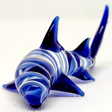 Sansukjai Shark Miniature Figurines Animals Hand Blown Glass Art ...