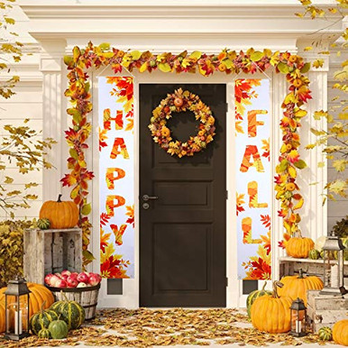 Wusteg Happy Fall Porch Sign Welcome Autumn Door Sign Happy Fall ...
