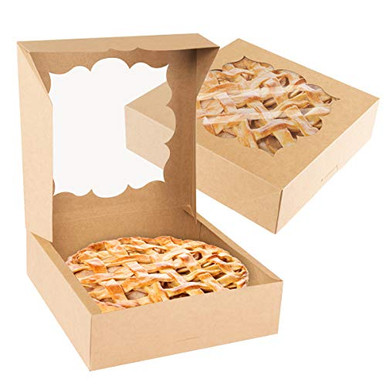 NPLUX 20 Pack Pie Boxes 10x10x3inch Bakery Boxes with Window for ...