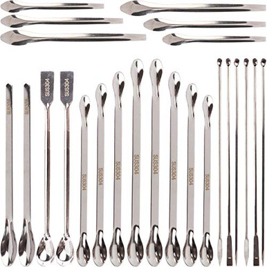 24 Pieces Stainless Steel Lab Spatula Micro Lab Scoop Stainless Steel ...