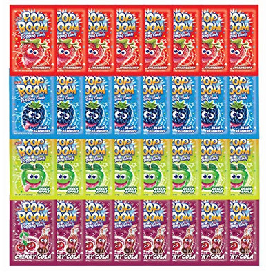 Tiltay Pop Boom Popping Candy 4 Flavor Assortment Strawberry Cherry ...