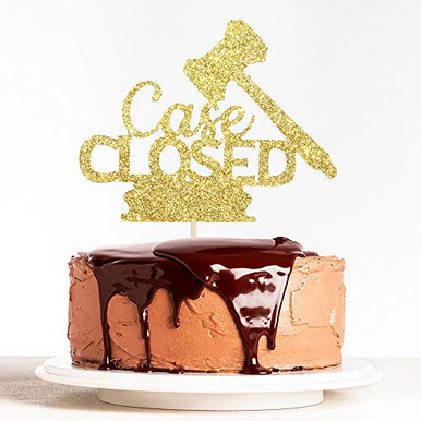 WeBenison Gold Glitter Case Closed Cake Topper Law School Graduation ...