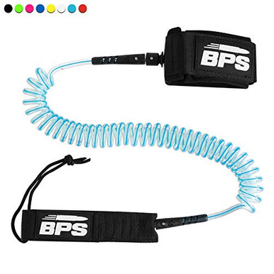 BPS Storm Premium Paddleboard Coiled Leash 10 ft Surfboard Leash with ...