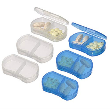 UNIS 6 Pack Small Emergency Pill Medication Portable Container Case ...