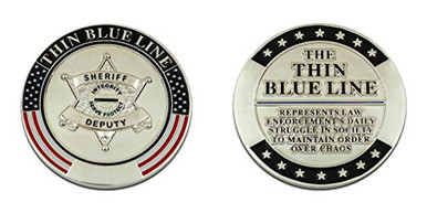 Thin Blue Line Challenge Coin Sheriff - Warehousesoverstock