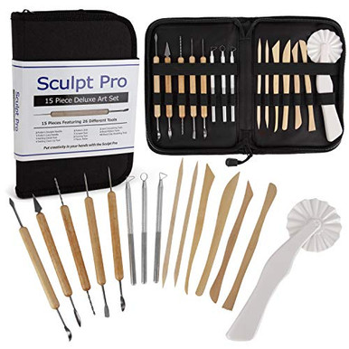 Sculpt Pro Pottery Tool Starter Kit 15Piece 26Tool Beginners Clay ...