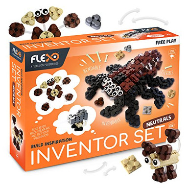 Flexo 3D Building Brick Set - Free Play INVENTOR SET(Neutrals) Toys For ...