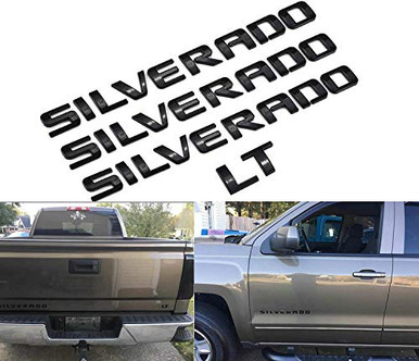 Silverado Plus Lt Nameplate Letter Emblems 3M Adhesive 3D Raised Decal ...