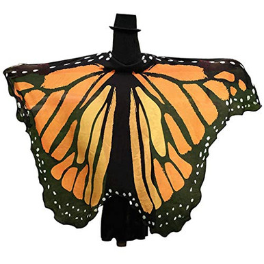 GRACIN Halloween Monarch Butterfly Wings Shawl Fairy Pixie Costume Cape ...