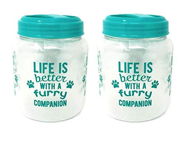 Greenbrier International 2Pack Teal Dog Treat Container BPA Free ...