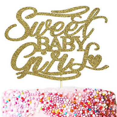 Artczlay Sweet Baby Girl Cake Topper Glitter Cake Topper Baby Shower ...