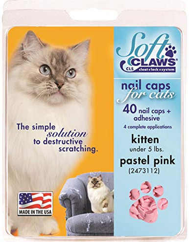 Soft Claws Feline Cat Nail Caps Take Home Kit Kitten Pastel Pink ...