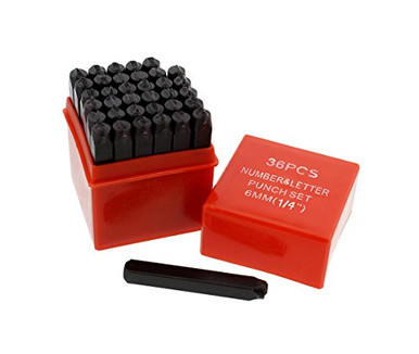 ABN Metal Large 1/4" Inch Stamping 36-Piece Tool Kit - Alphabet ...