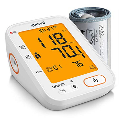 yuwell Blood Pressure Monitor, 360 Degree Wide Range Upper Arm Cuff ...