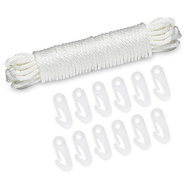 Akamino 50 Feet Flag Pole Halyard Rope with 12 Pieces Nylon Flag Pole ...