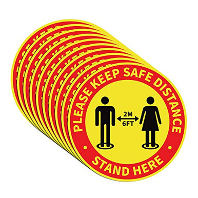 Social Distancing Floor Decals,Social Distancing Floor Signs 10 Pack 11 ...
