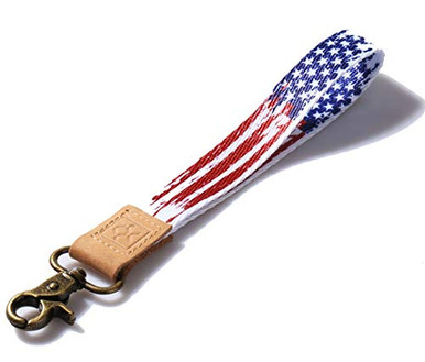 MAGA Wristlet Keychain wrist lanyard for keys American flag patriotic ...