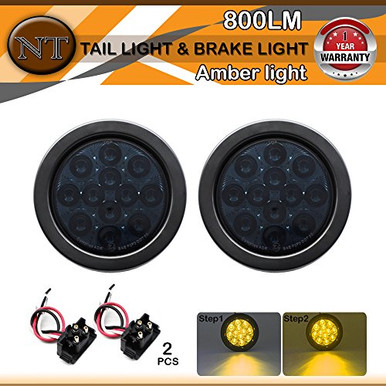 TMH 2pcs 4" 12 Super Bright LED Tail Turn Signal Indicator Light Marker ...