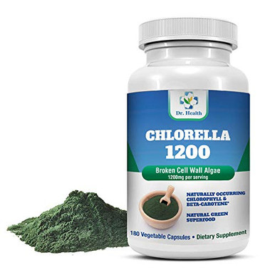 Chlorella Green Blue Non-GMO Broken Cell Wall Algae Capsules 1200mg per ...