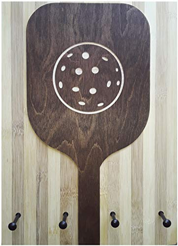 AWW Medal Holder Wood Display Rack Sign for Pickleball Dark Brown ...
