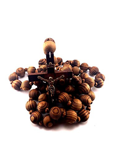 Soul Shop Giant Big Beads Rosario Natural Wood Chain Jesus Cross XL ...