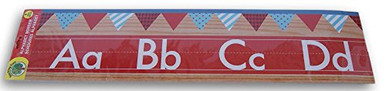Teaching Tree Classroom Decor Alphabet Wall Border 7 Piece Flag Pennant ...