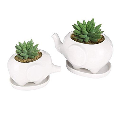 Kawaii Animals Ceramic Flower pot Succulent Planter Elephant Animal ...