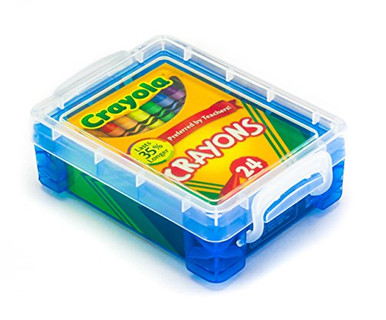 Crayola Crayons 24 Count with Blue Super Stacker Plastic Crayon Box ...