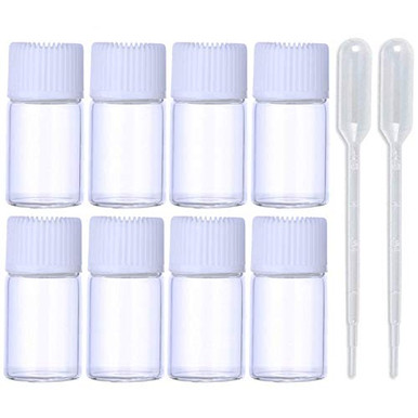 100 Pieces 3ML Clear Glass Sample Vials Mini Essential Oil Vials ...