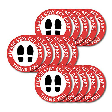 Social Distancing Floor Stickers Frosted Decals Waterproof 11 Round 6 ...