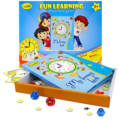 Time Teaching Clock Math Game for Kids Educational Toy Dry Erase Book ...
