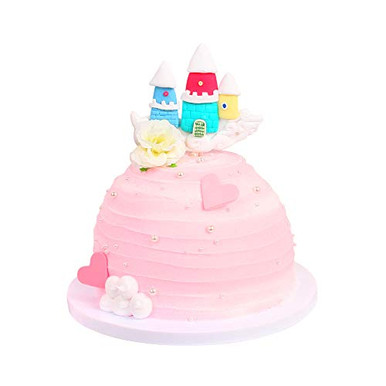 Ercadio 1 Pack Fairy Tale Castle Cake Topper 2D Soft Pottery Princess ...