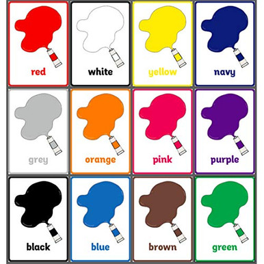 Richardy 12Pcs/Set English Color Flash Cards A4 Posters Classroom ...