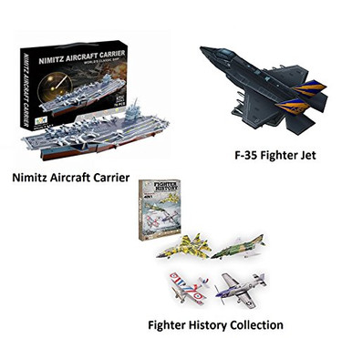 Top Race 3D Puzzle, 3 Pack of Nimitz Aircraft Carrier and Fighter Jet ...
