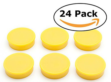 Bullseye Office Magnets (24 Pack) - Yellow Round, Refrigerator Magnets ...