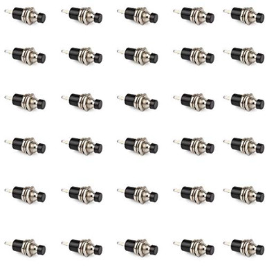 Clyxgs Momentary Push Button Switch Normal OpenNO Switch 2 Pin Mini ...