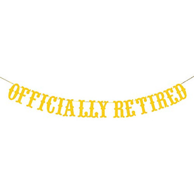 Officially Retired Banner Happy Retirement Sign Retired Hanging Banner ...