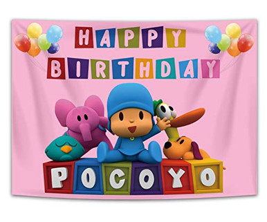 Dost Polyester Cartoon Pocoyo Theme Photography Backdrop Kids Happy ...